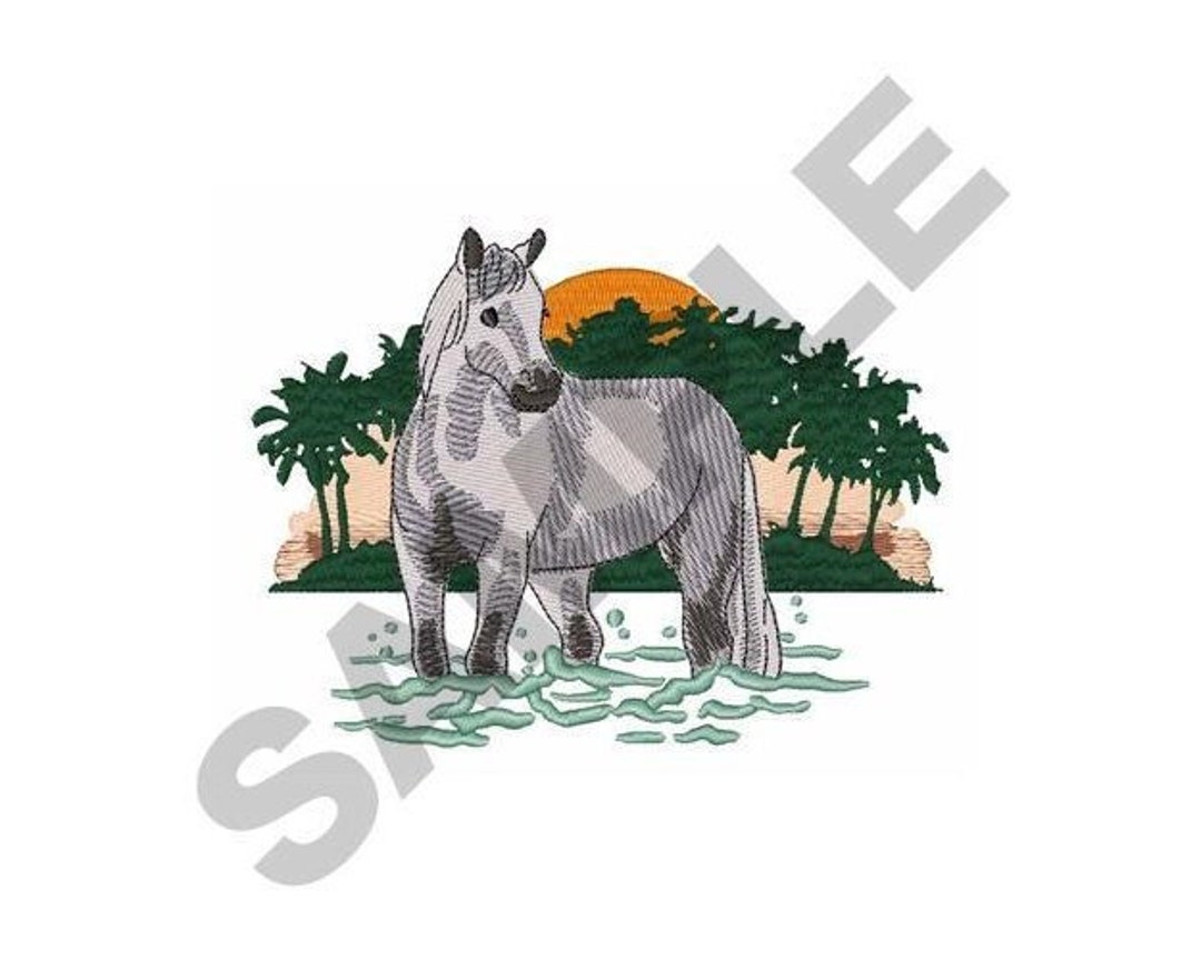 Island Horse - Machine Embroidery Design - Etsy