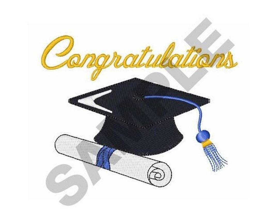 Congratulations Graduate Machine Embroidery Design - Etsy