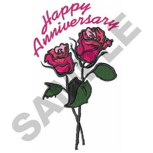 Happy Anniversary - Machine Embroidery Design - Etsy