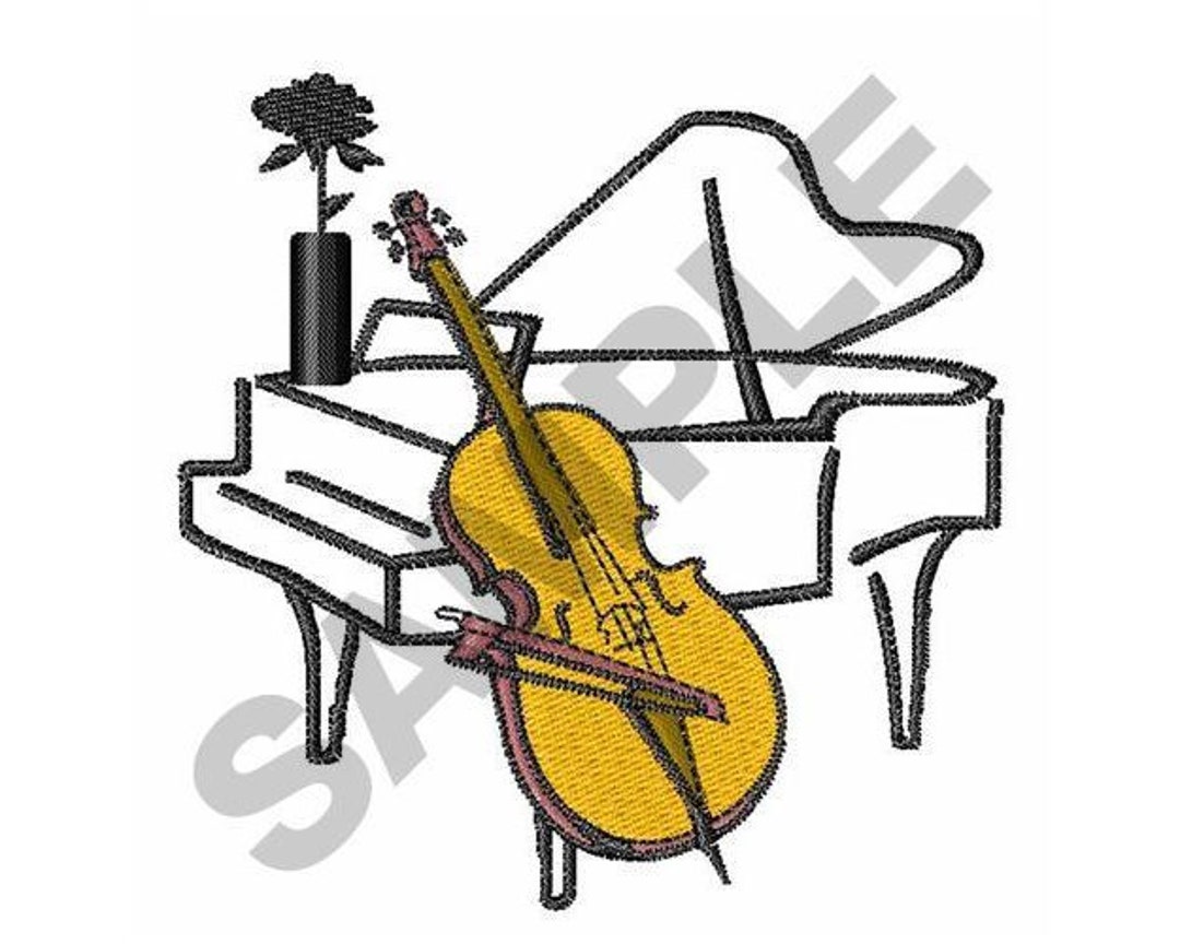 Piano and Cello - Machine Embroidery Design - Etsy