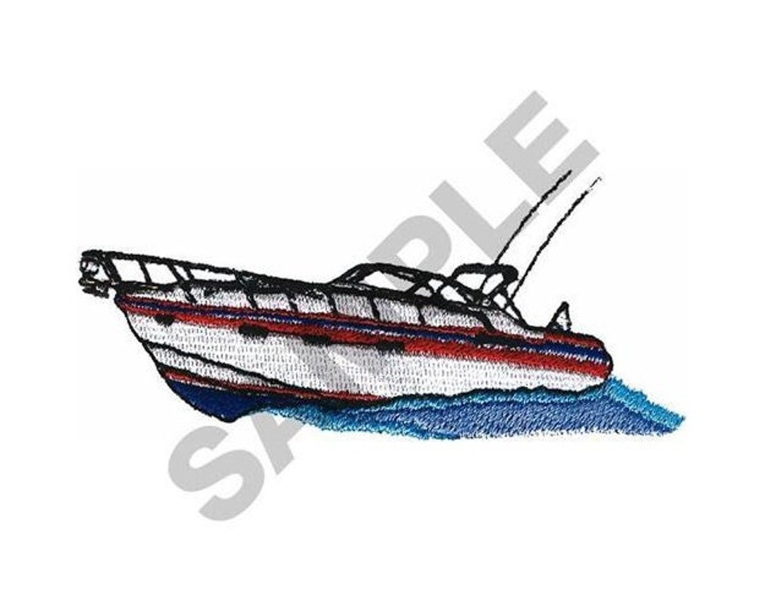 Small Speed Boat - Machine Embroidery Design - Etsy