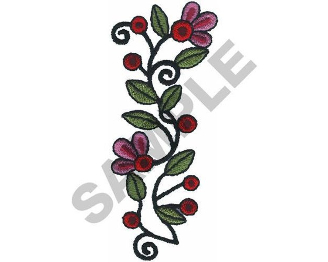 Floral Border Machine Embroidery Design - Etsy