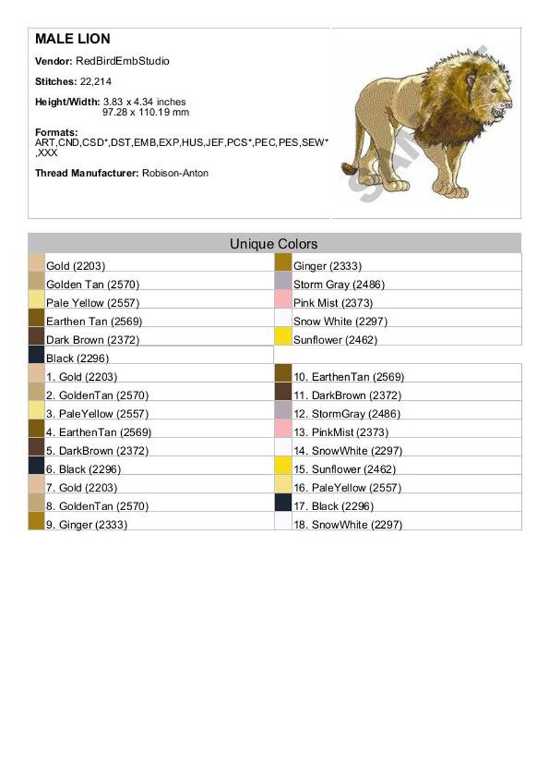 Male Lion Machine Embroidery Design - Etsy