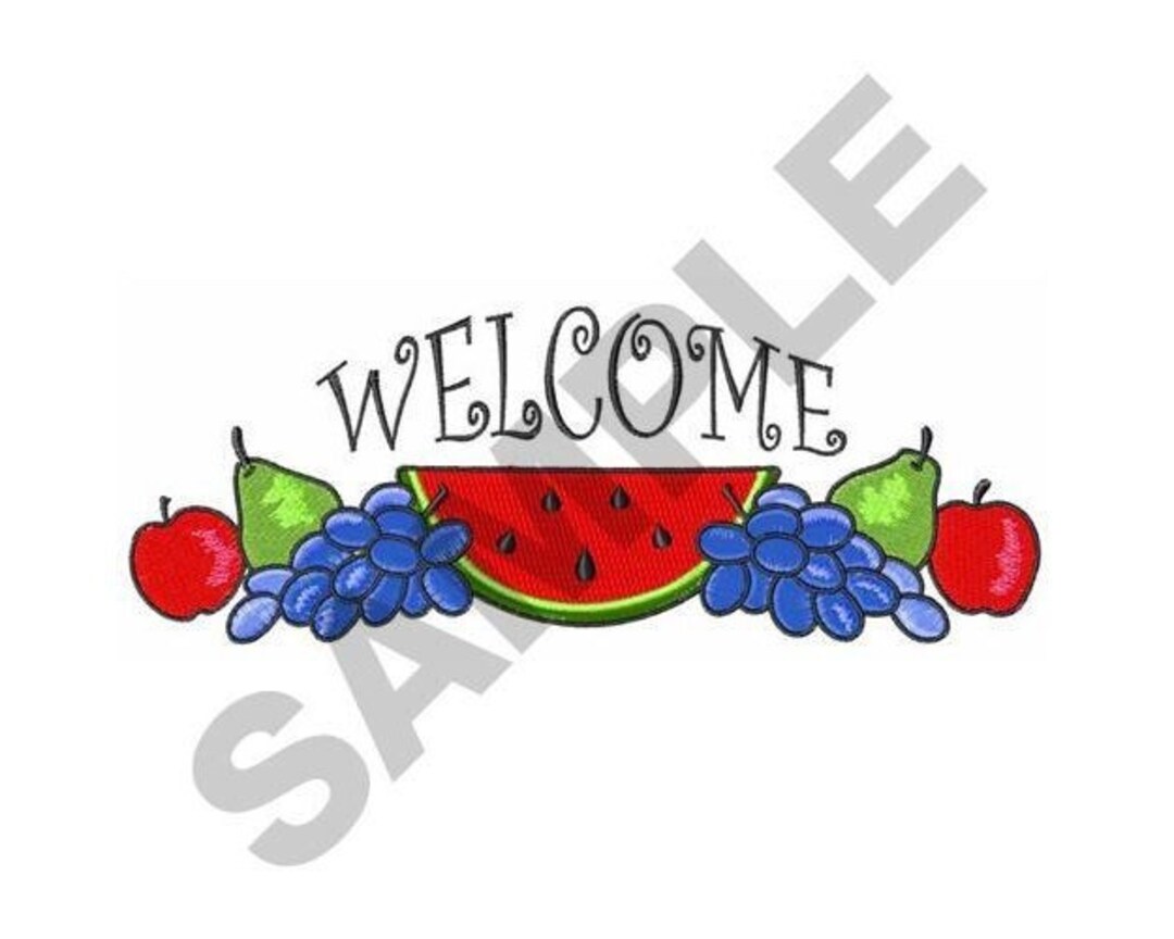 Welcome Fruit Border Machine Embroidery Design - Etsy