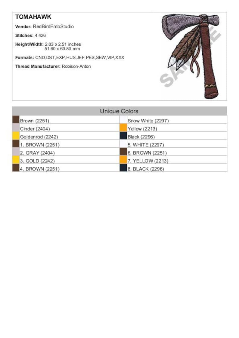 Tomahawk - Machine Embroidery Design - Etsy