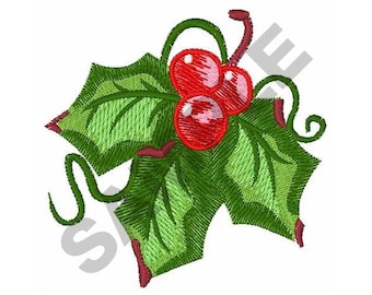 Holly and Berries Machine Embroidery Design - Etsy