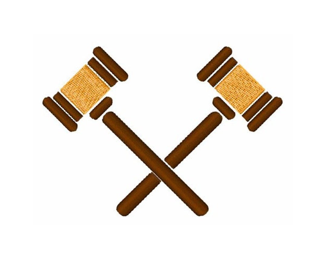Crossed Gavels - Machine Embroidery Design - Etsy