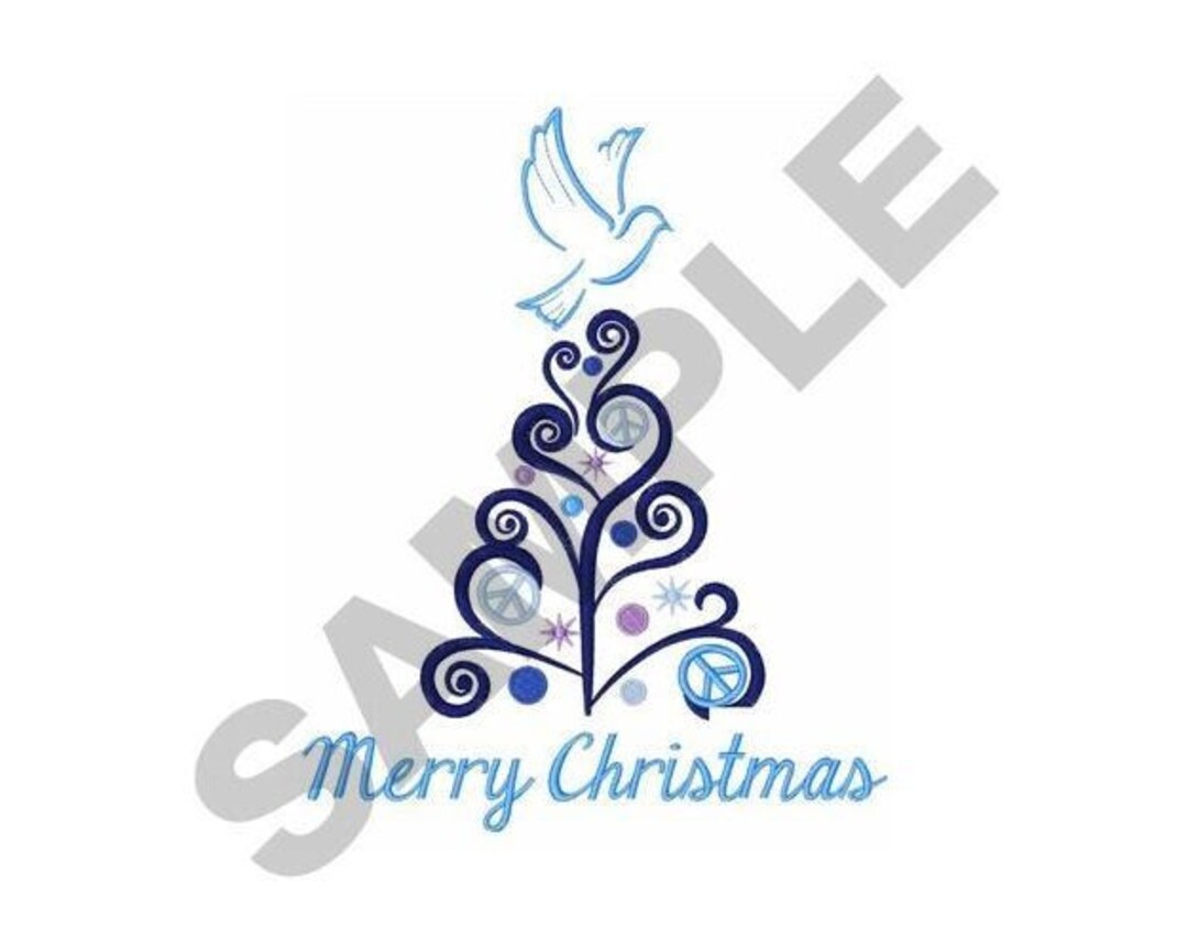 Merry Christmas Machine Embroidery Design - Etsy