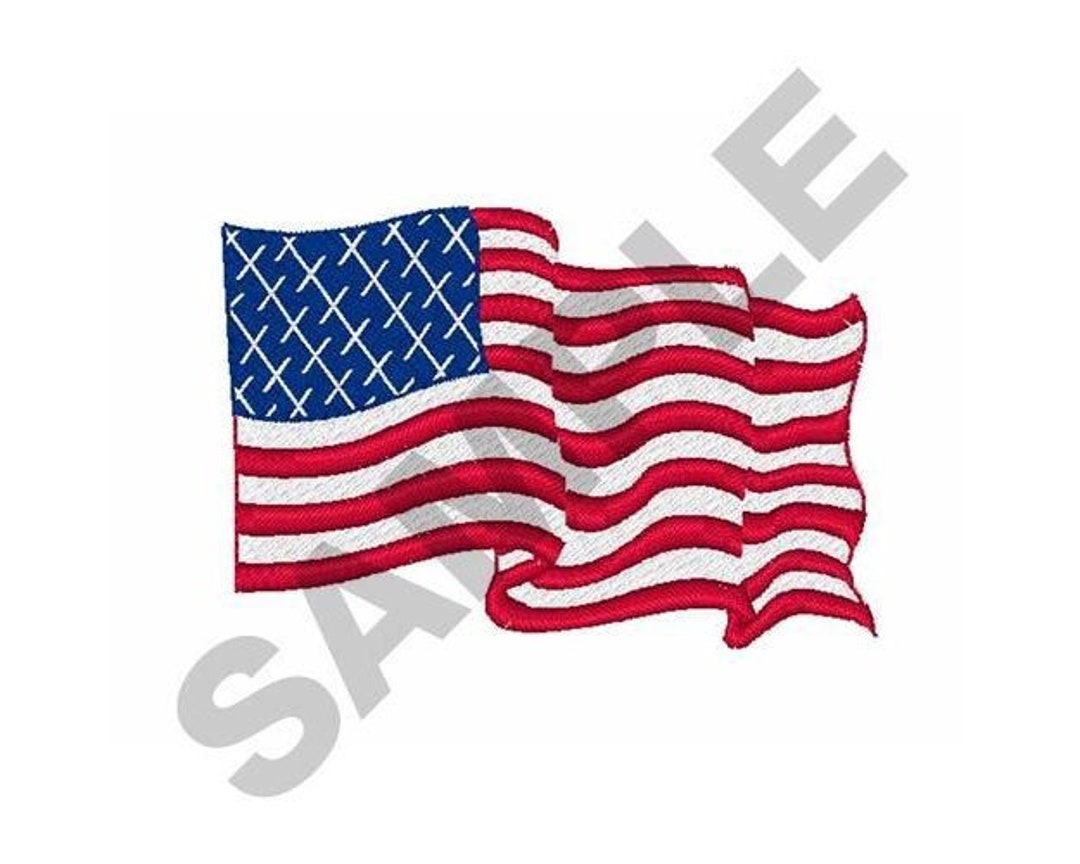 American Flag Machine Embroidery Design - Etsy