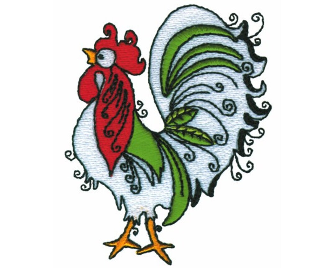 Rooster Machine Embroidery Design - Etsy