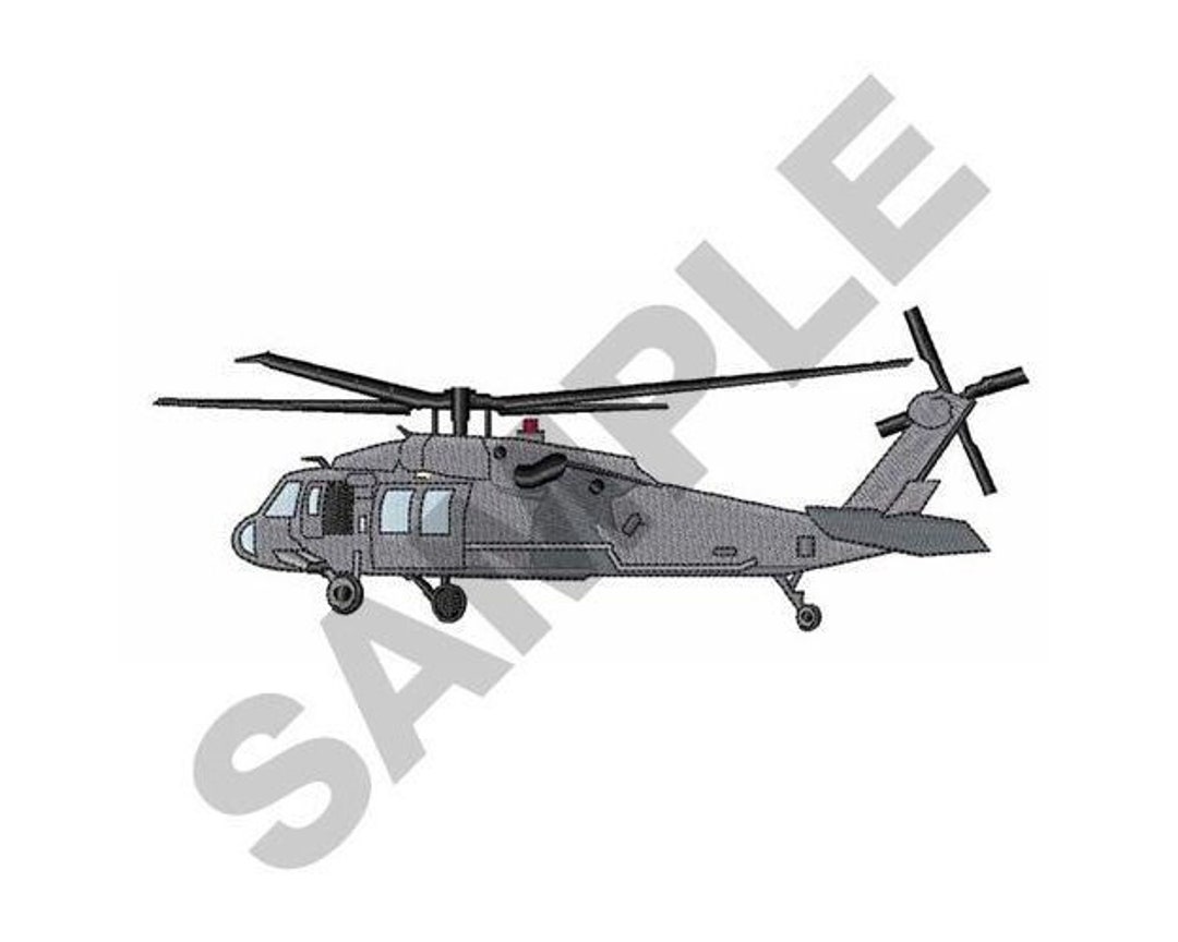 Black Hawk Helicopter - Machine Embroidery Design - Etsy