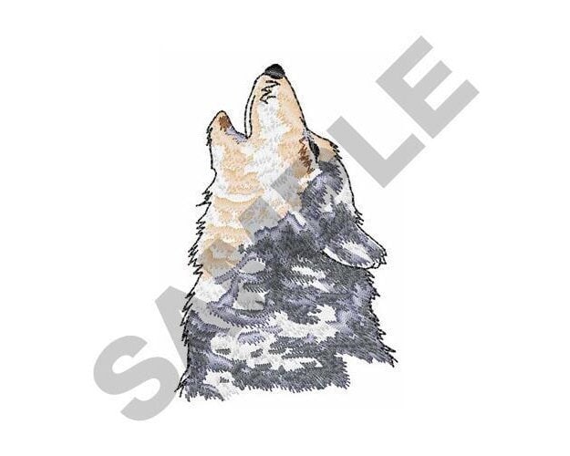 Howling Wolf Machine Embroidery Design - Etsy