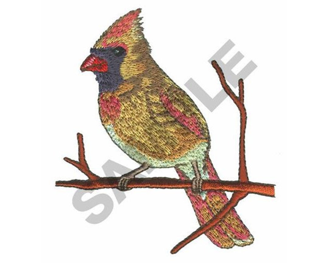 Female Cardinal Machine Embroidery Design - Etsy