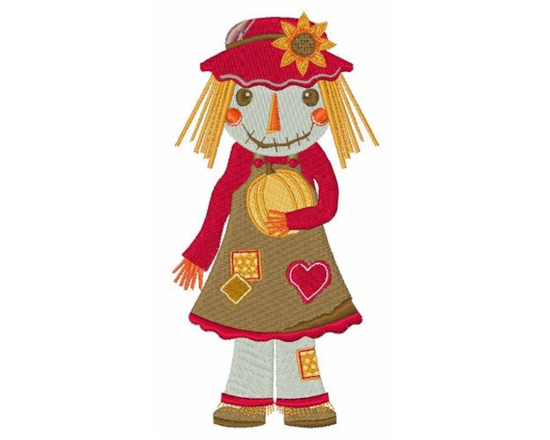 Scarecrow Lady Machine Embroidery Design - Etsy