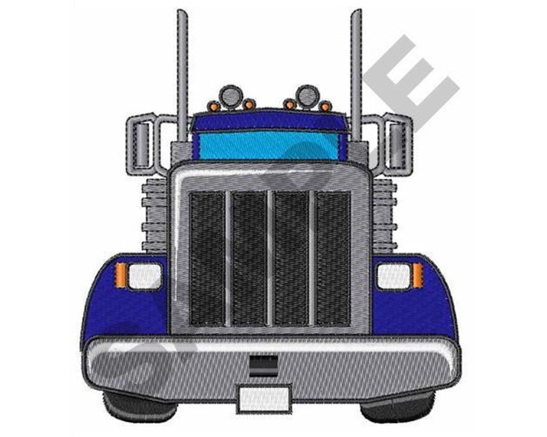 Semi Truck Front - Machine Embroidery Design - Etsy