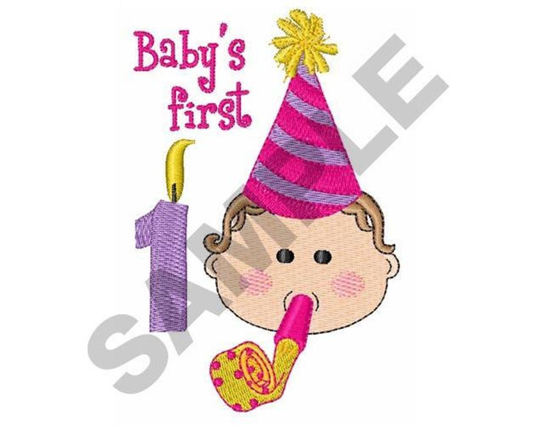 First Birthday Machine Embroidery Design - Etsy
