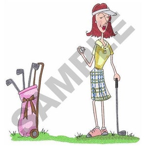 Woman Golfer - Machine Embroidery Design - Etsy