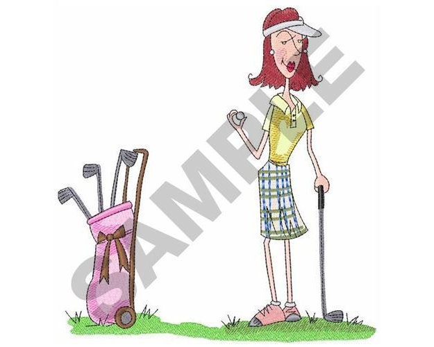 Woman Golfer Machine Embroidery Design - Etsy