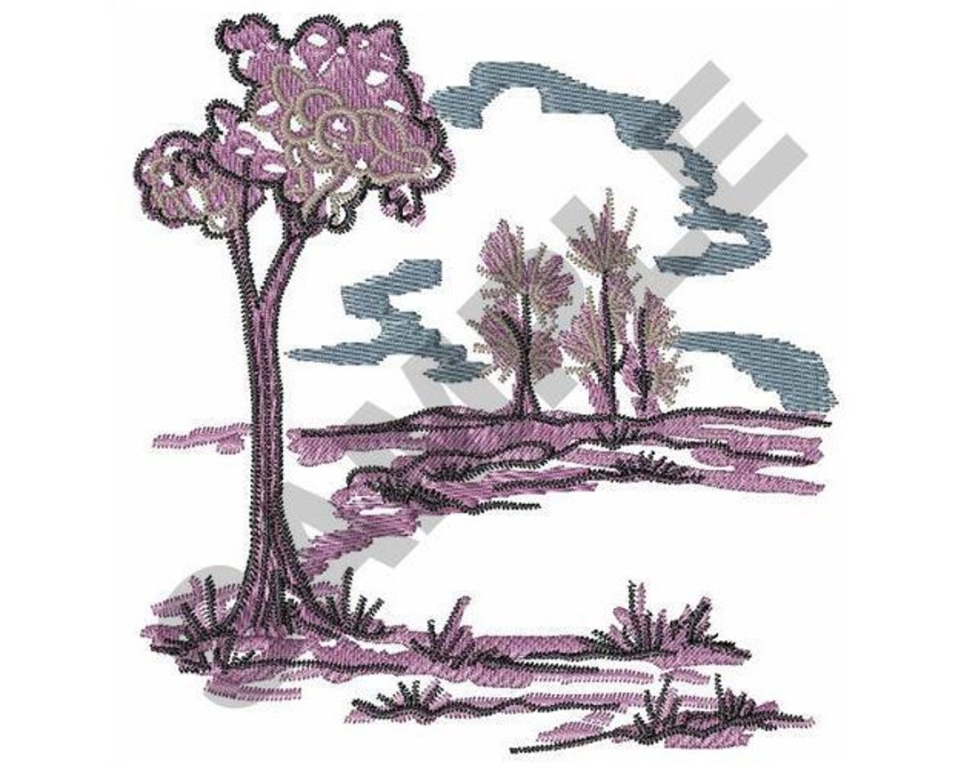 Delftware Landscape Machine Embroidery Design - Etsy