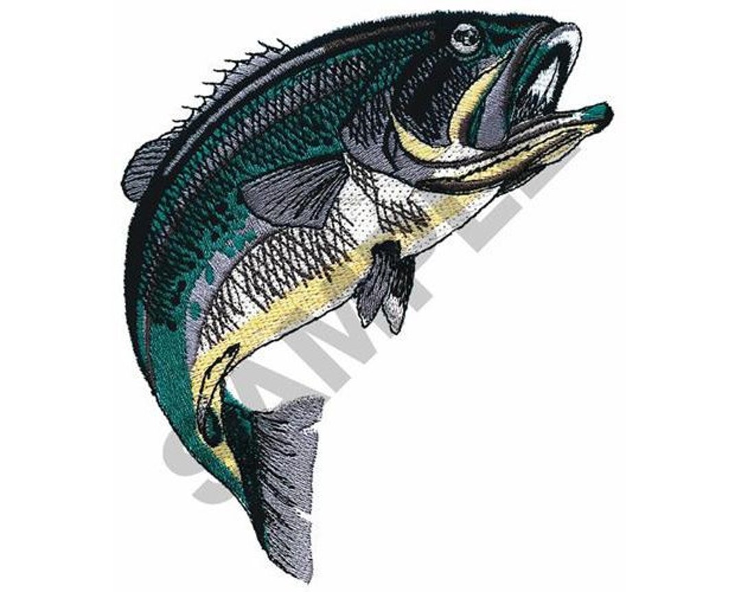 Big Mouth Bass - Machine Embroidery Design - Etsy