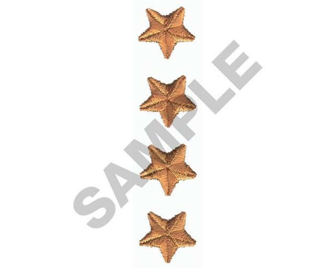 Four Star Machine Embroidery Design - Etsy