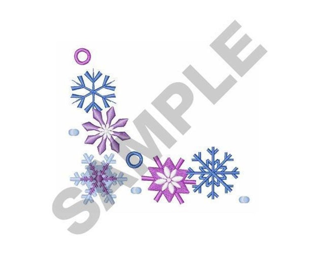Snowflake Corner Border Machine Embroidery Design - Etsy