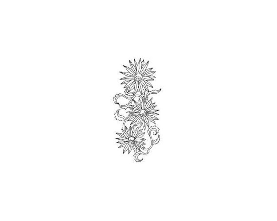 Flower Outline Machine Embroidery Design - Etsy