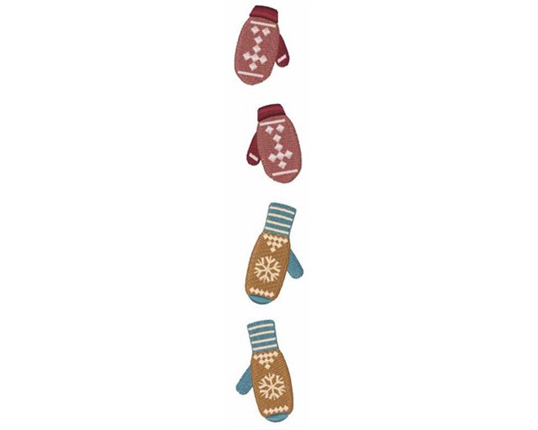 Mittens Border Machine Embroidery Design - Etsy