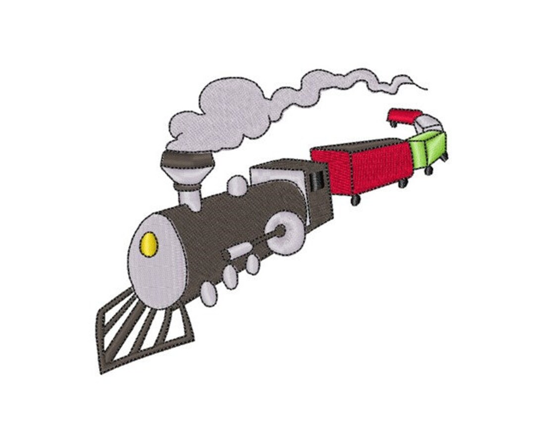 Train Machine Embroidery Design - Etsy
