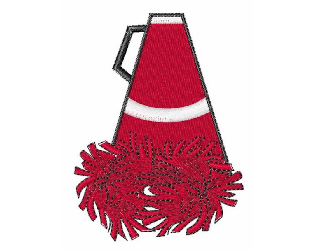Megaphone Pom Poms - Machine Embroidery Design - Etsy
