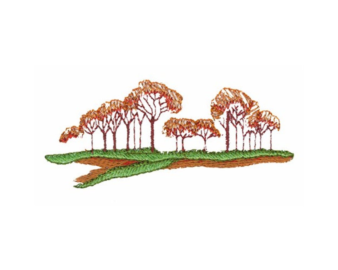 Tree Scene Machine Embroidery Design - Etsy