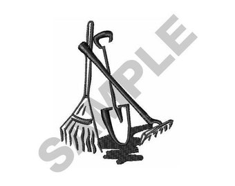 Landscaping Tools Machine Embroidery Design, Gardening Embroidery ...