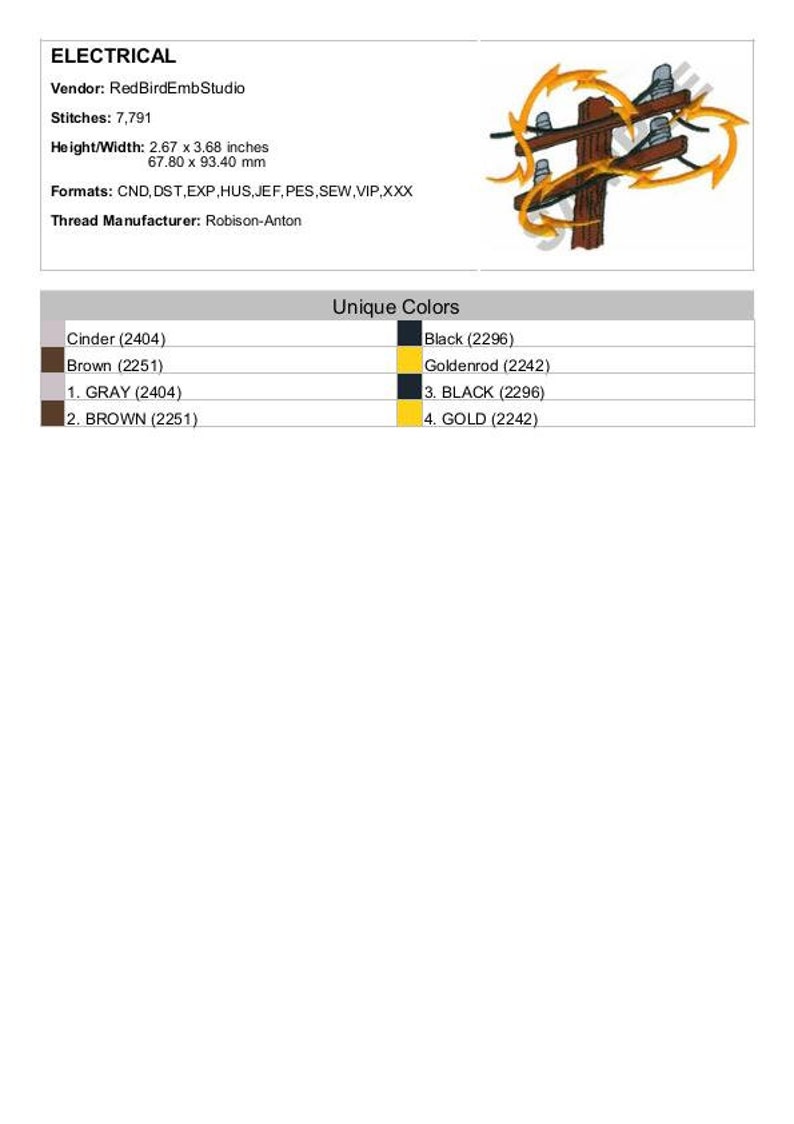 Electrical Machine Embroidery Design - Etsy