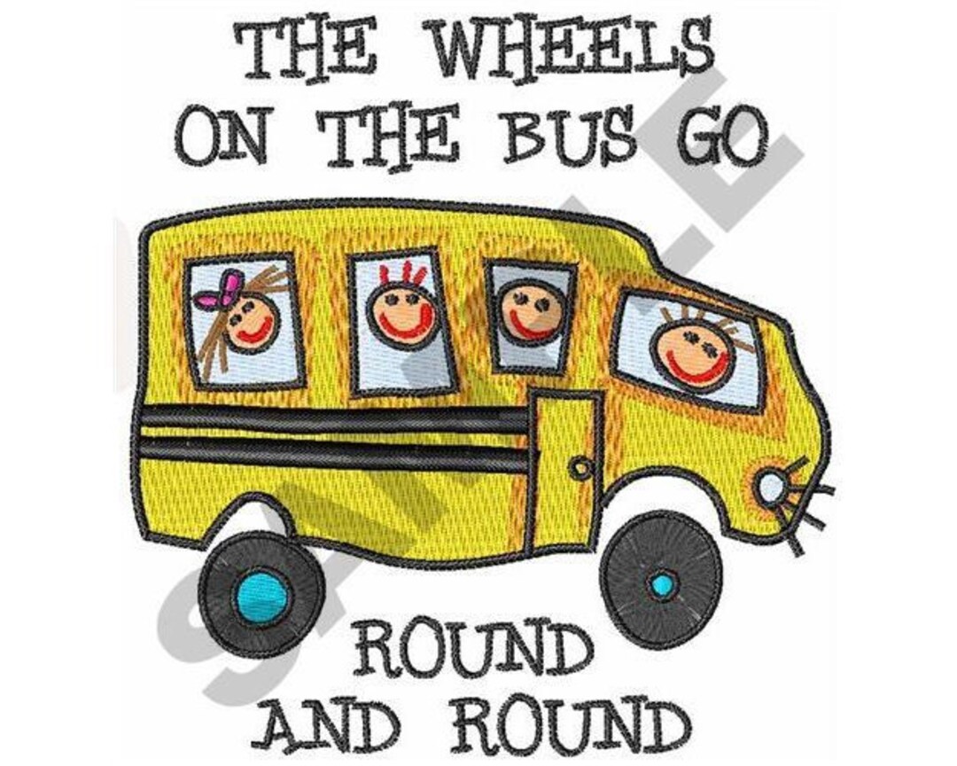 The Wheels on the Bus - Machine Embroidery Design - Etsy