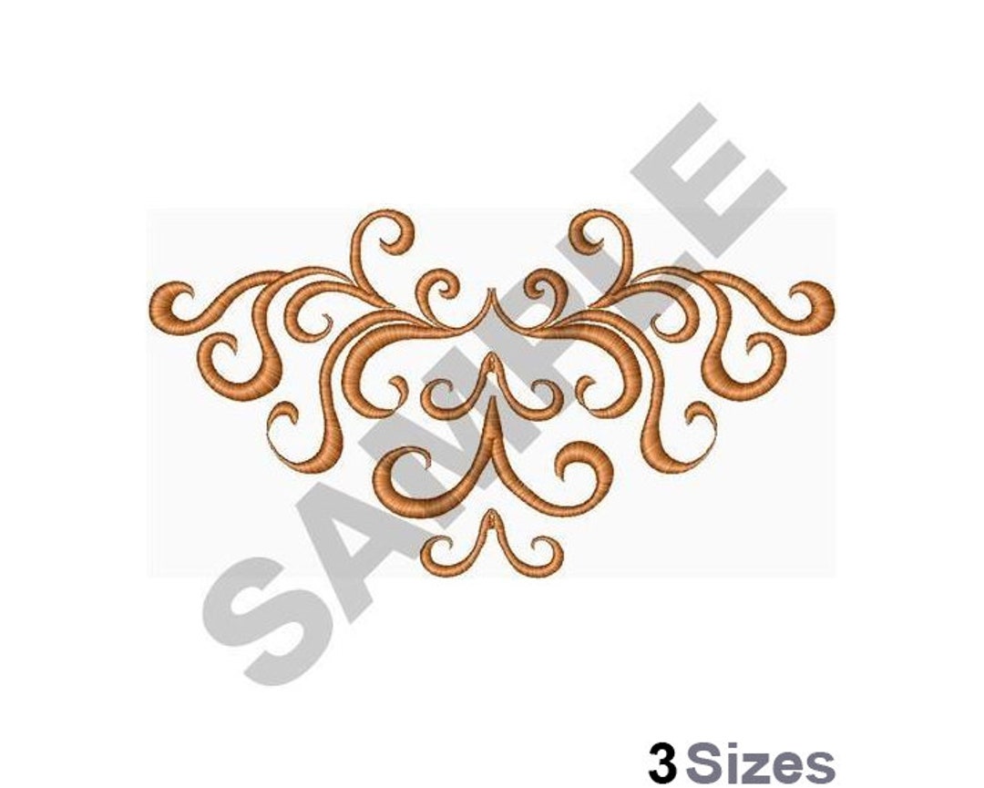 Scroll - Machine Embroidery Design - 3 Sizes - Etsy