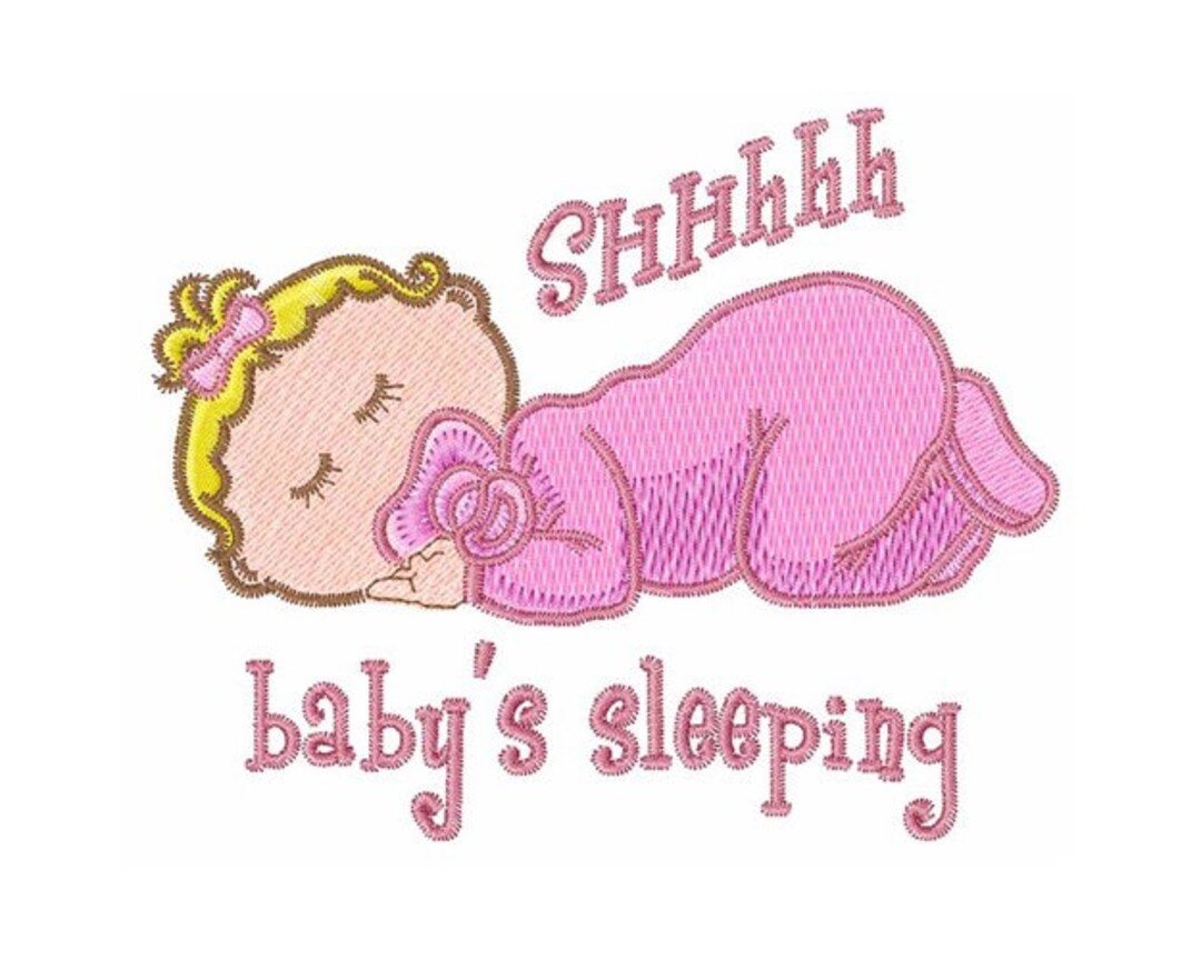Shhh Baby Sleeping Machine Embroidery Design - Etsy