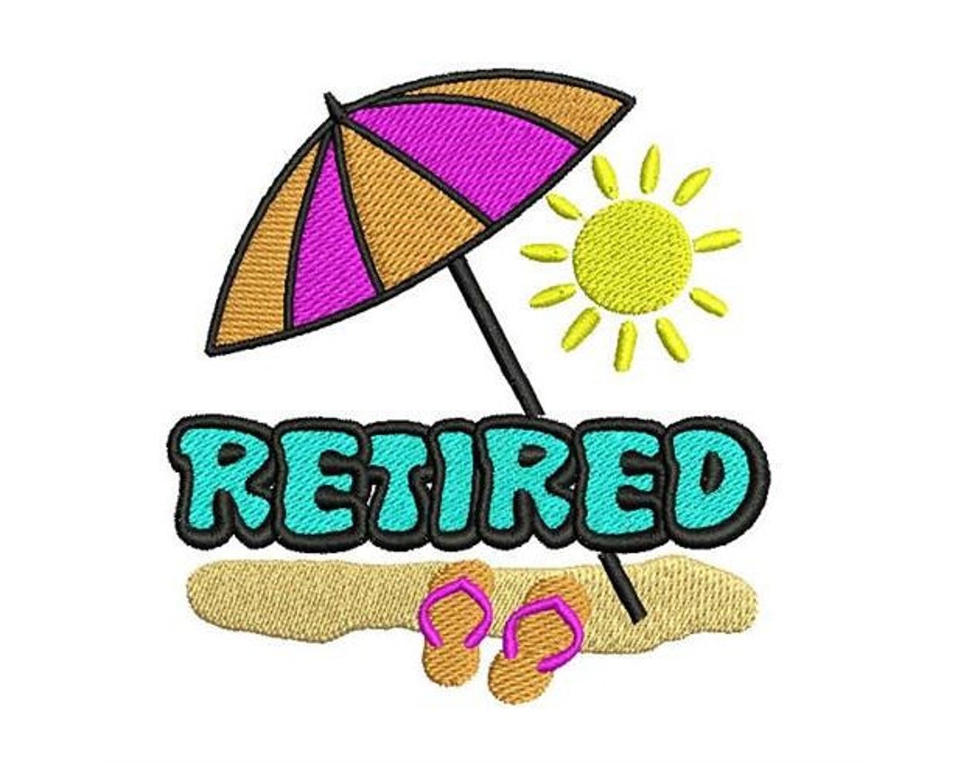 Retired Beach Scene - Machine Embroidery Design - Etsy