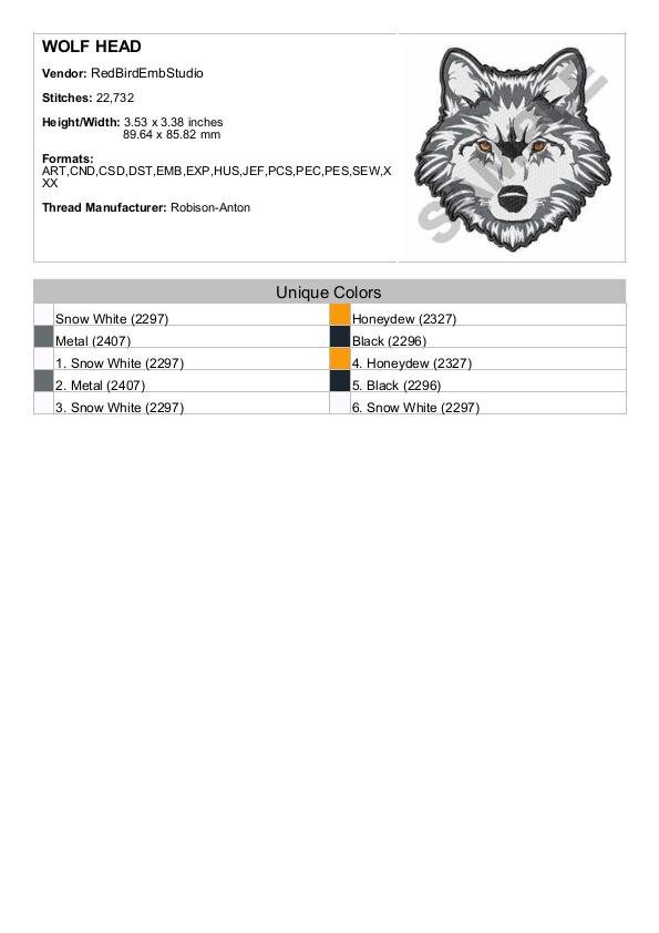 Wolf Head Machine Embroidery Design - Etsy