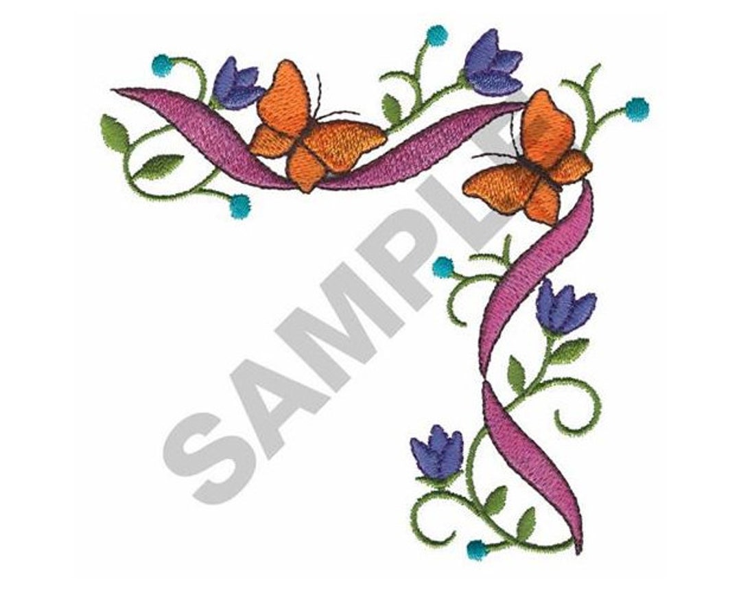 Butterfly Border Machine Embroidery Design - Etsy