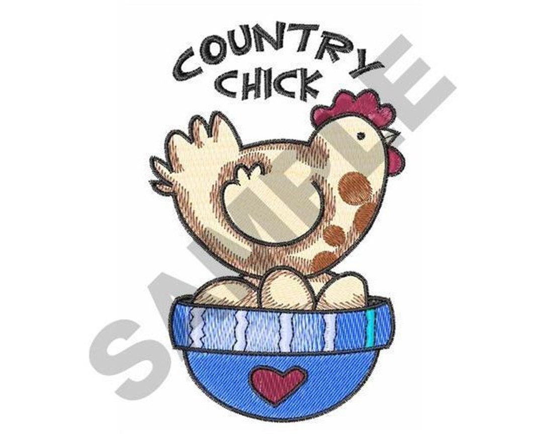 Country Chick Machine Embroidery Design - Etsy