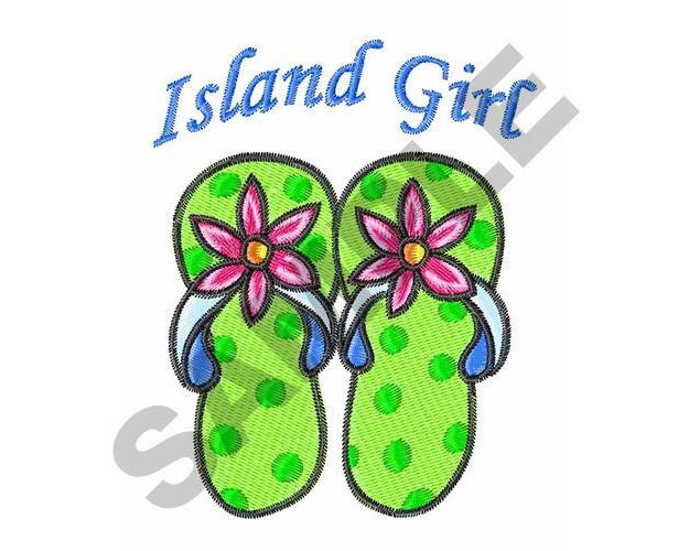 Island Girl Machine Embroidery Design - Etsy