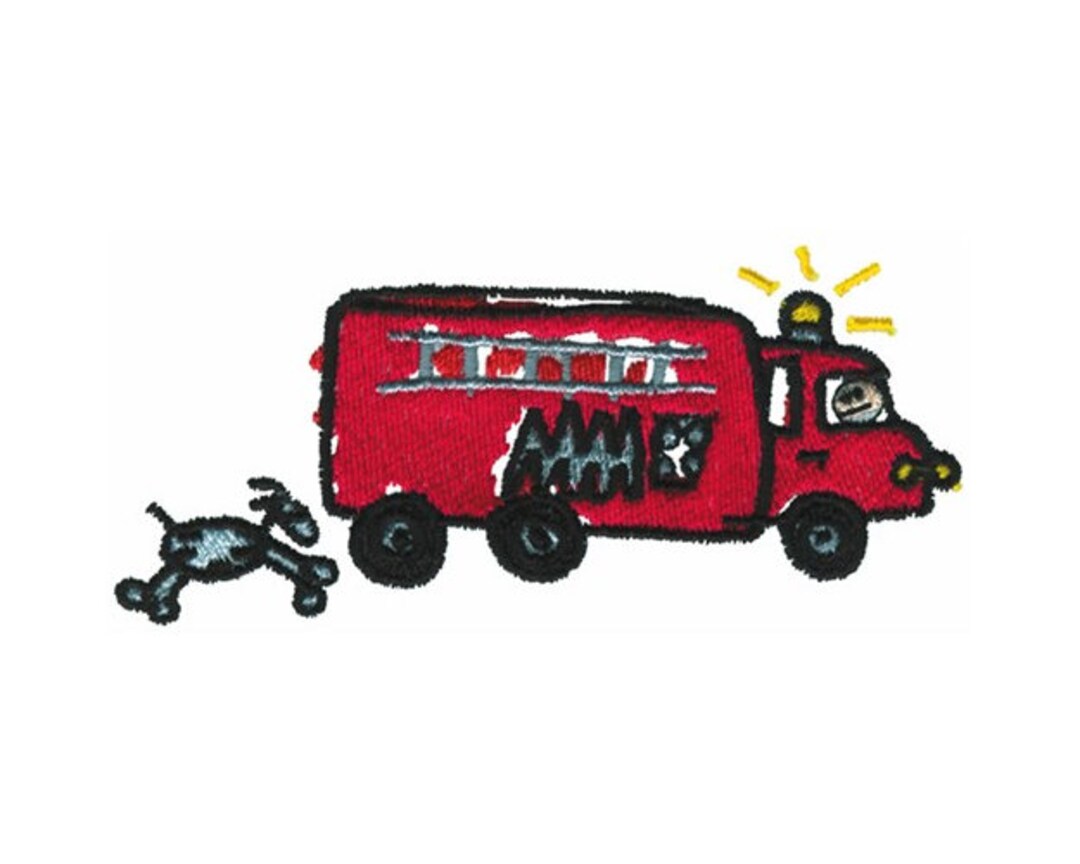 Fire Truck Machine Embroidery Design - Etsy