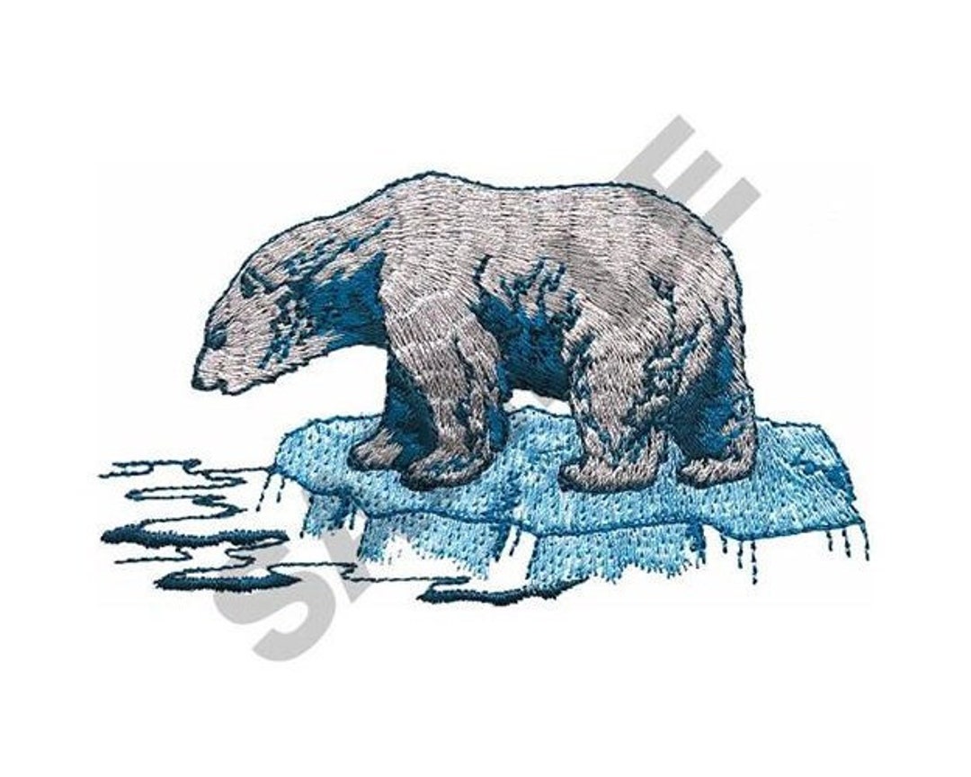 Polar Bear on Ice - Machine Embroidery Design - Etsy