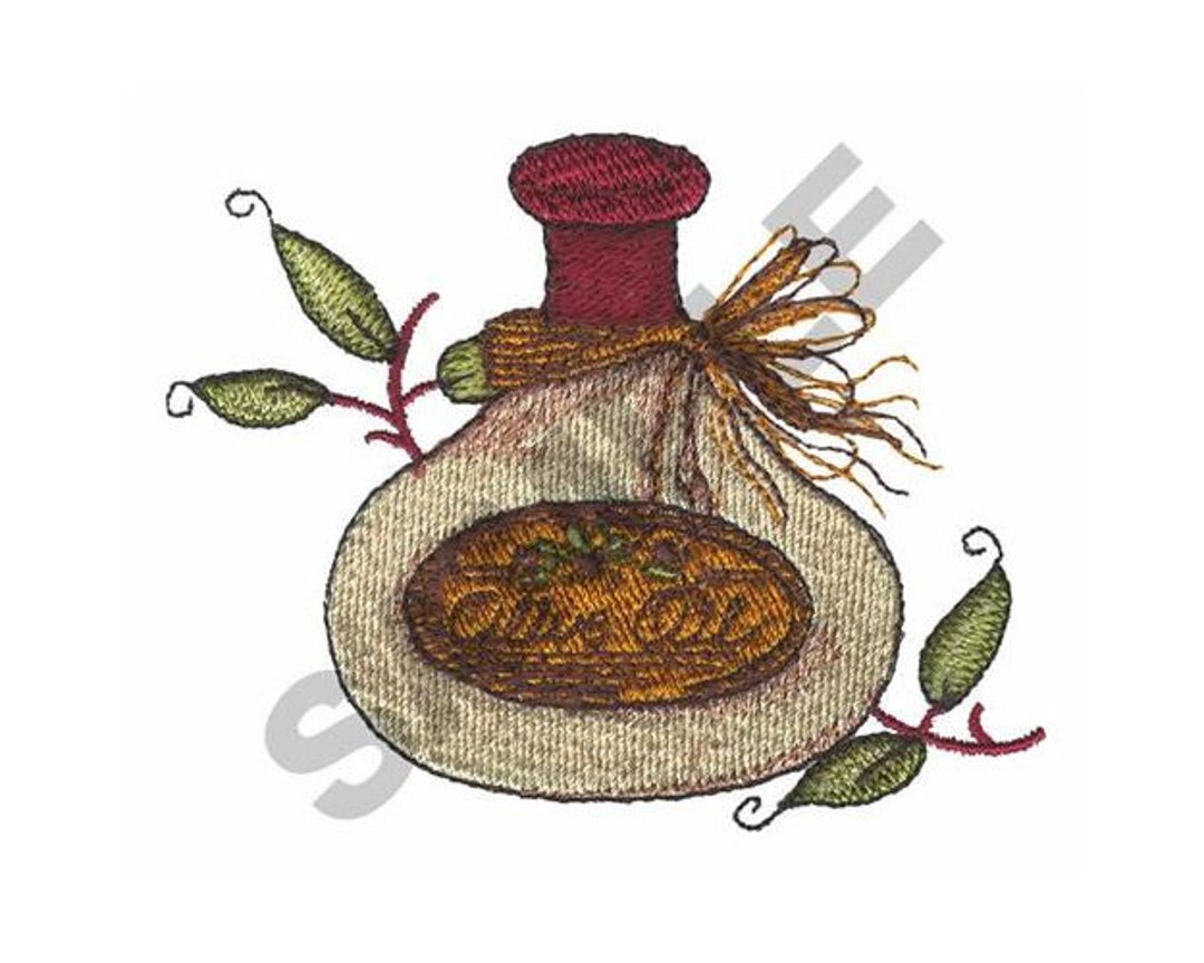 Decanter of Olive Oil - Machine Embroidery Design - Etsy