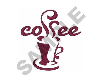 Coffee Cup Machine Embroidery Design - Etsy