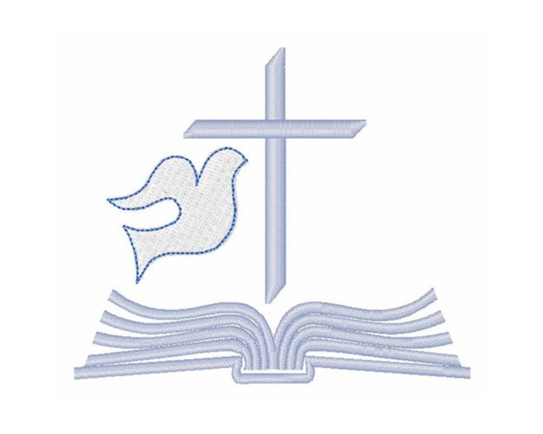 Dove Cross & Bible - Machine Embroidery Design - Etsy