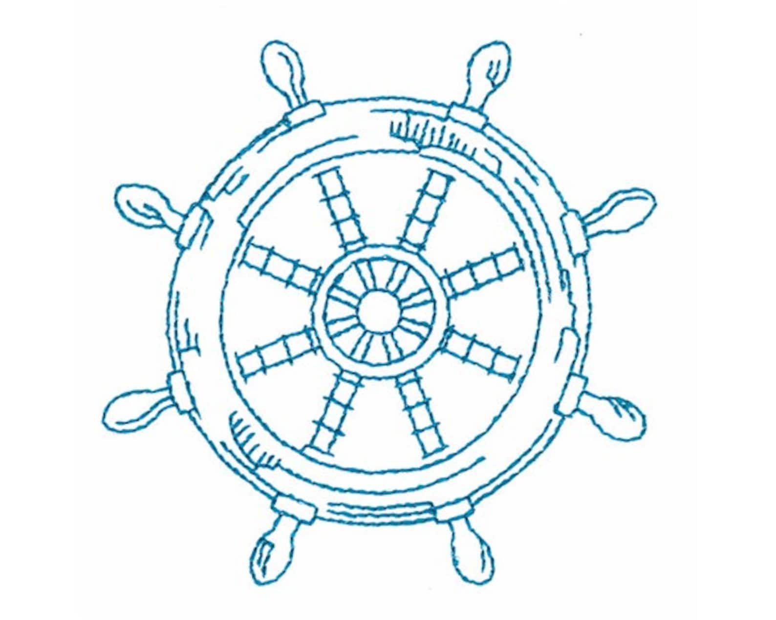 Ships Wheel Machine Embroidery Design - Etsy