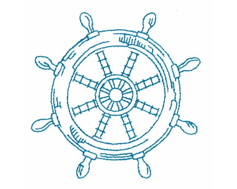 Ships Wheel Machine Embroidery Design - Etsy