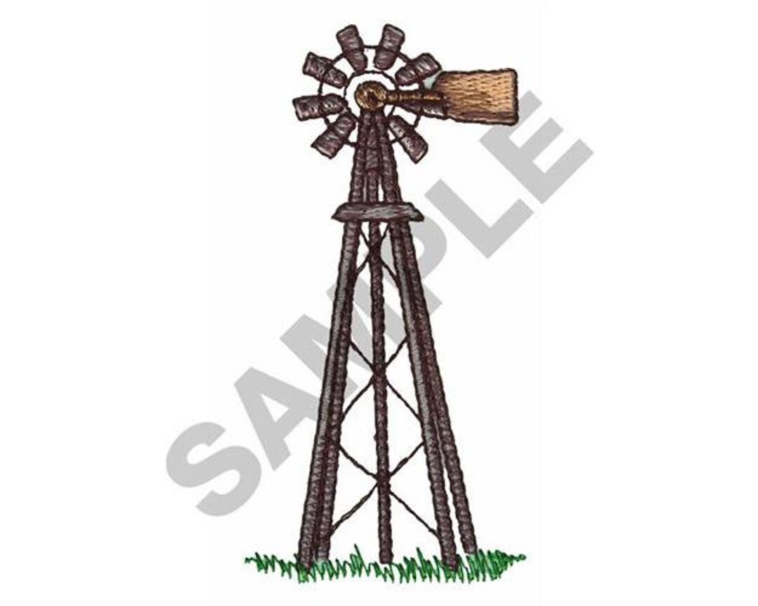 Windmill - Machine Embroidery Design - Etsy
