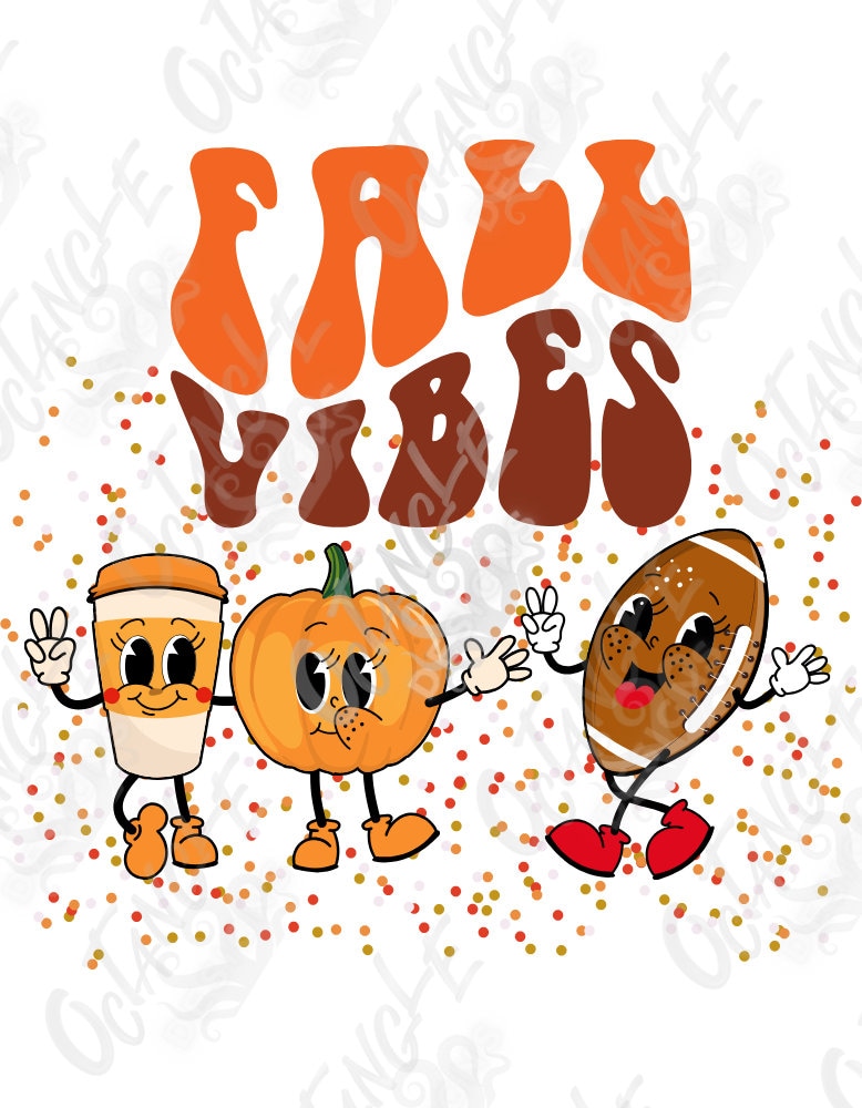 Fall Vibes Thanksgiving Autumn Football Pumpkin Spice - Etsy
